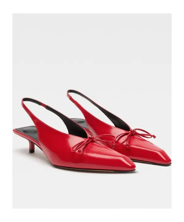Jacquemus Sling-back Kitten Heels With Bow Detailing