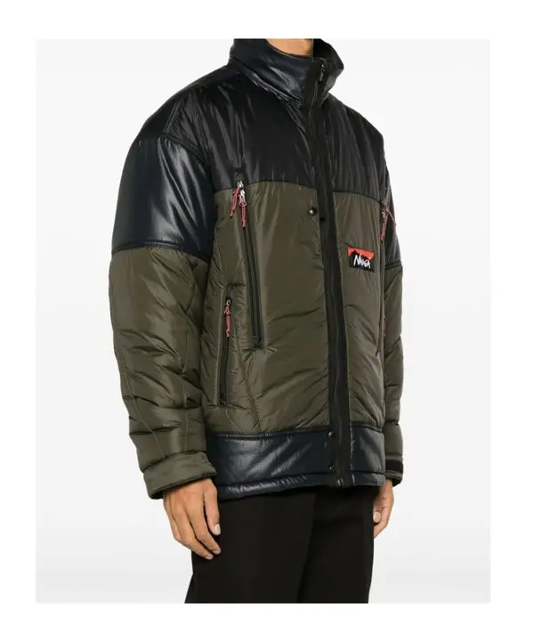 Junya Watanabe Long-sleeved Cotton Jacket With High Collar And Logo Embellishment - Black
