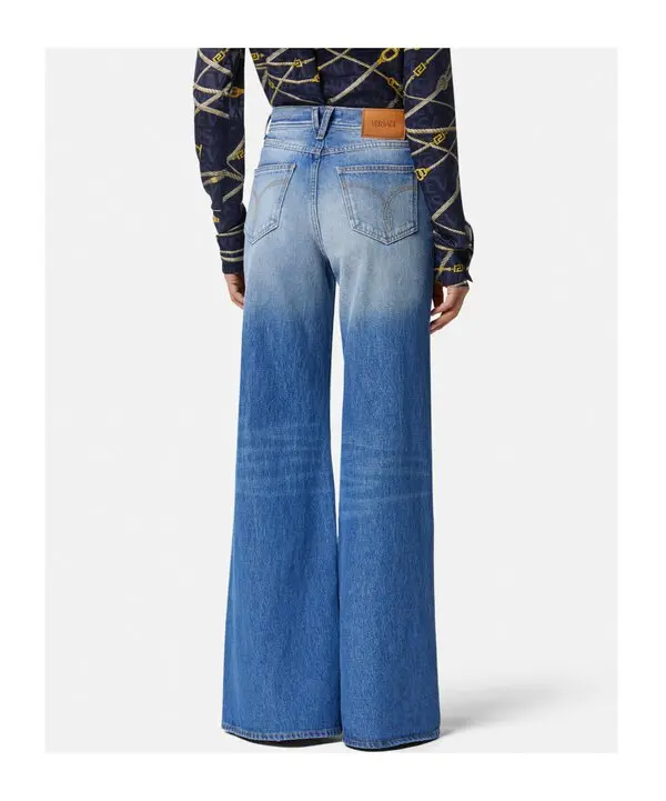 Versace Medusa 95 Logo-engraved Mid-rise Flared Jeans