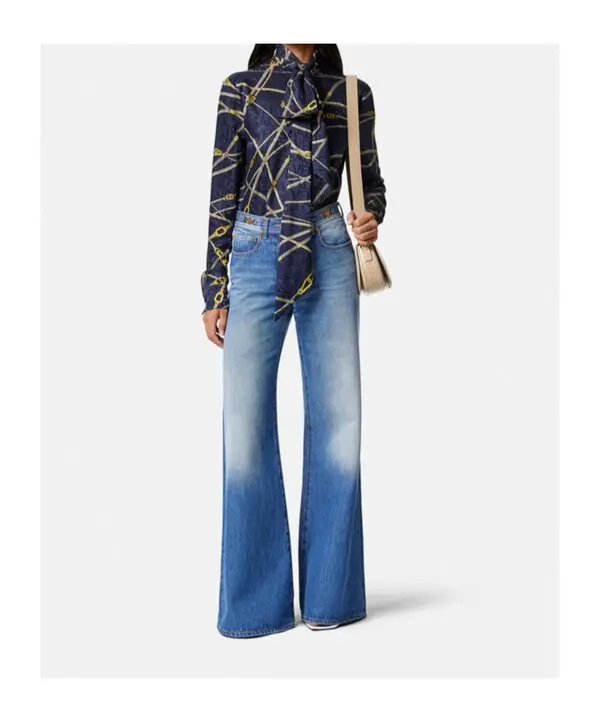 Versace Medusa 95 Logo-engraved Mid-rise Flared Jeans