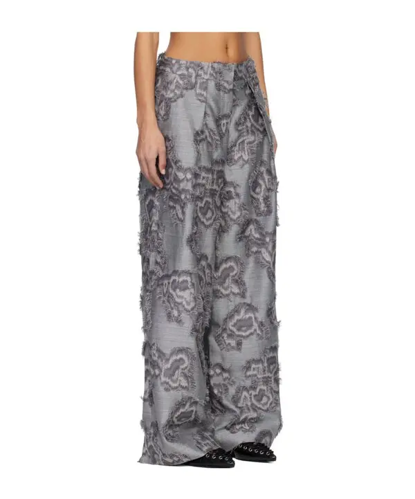 GANNI Fil Coupé Pleated Wide-leg Trousers