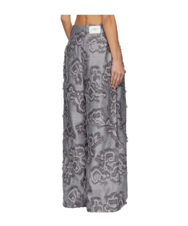 GANNI Fil Coupé Pleated Wide-leg Trousers