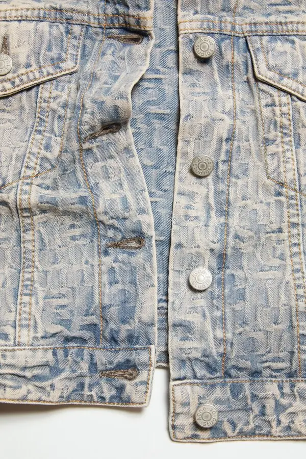 Acne Studios Monogram Jacquard Cropped Denim Jacket