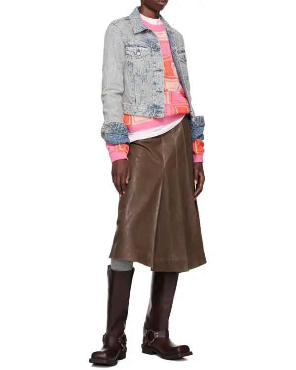 Acne Studios Monogram Jacquard Cropped Denim Jacket