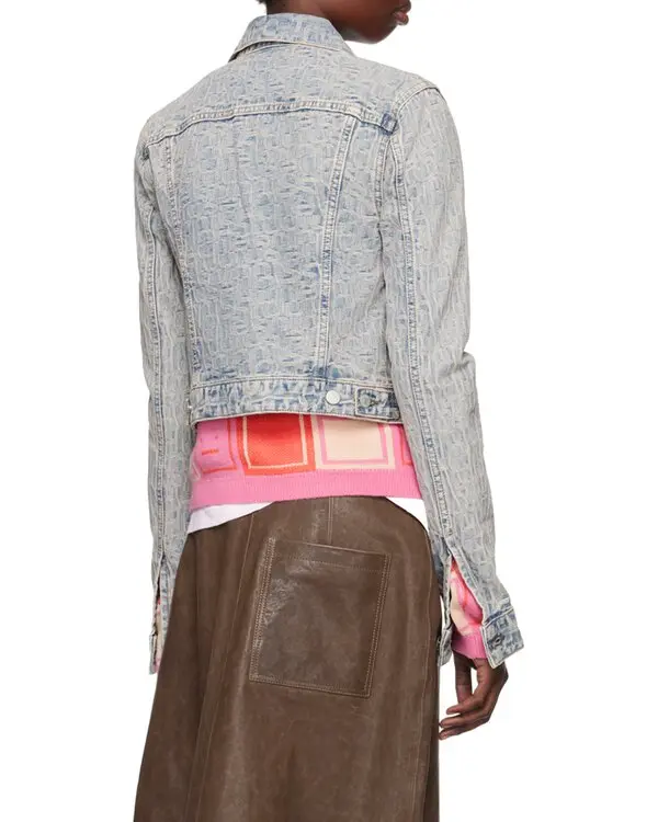 Acne Studios Monogram Jacquard Cropped Denim Jacket