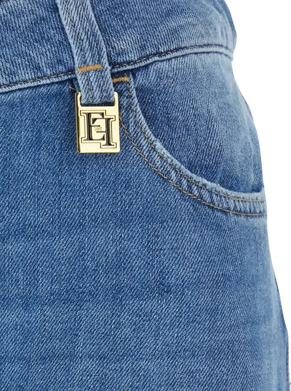 Elisabetta Franchi Logo Plaque Wide-leg Jeans