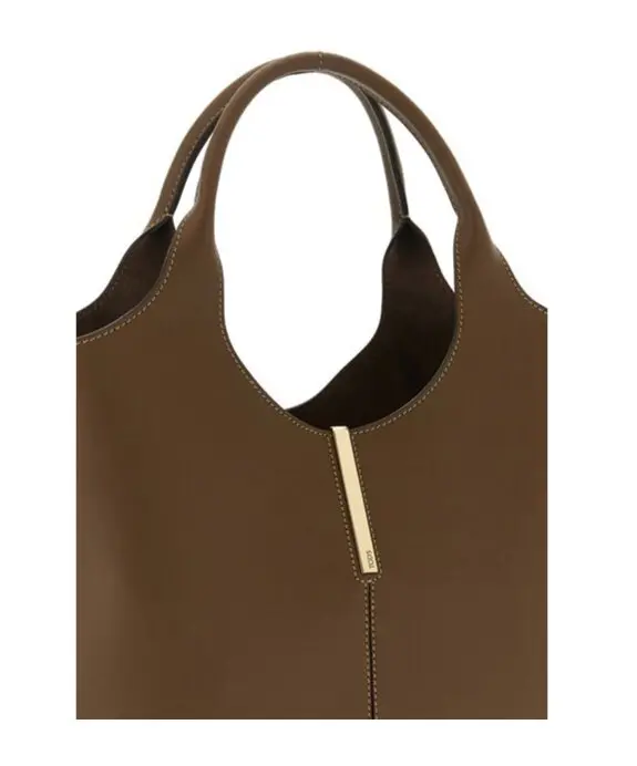 TOD'S Logo Engraved Small Shopper Bag - Green