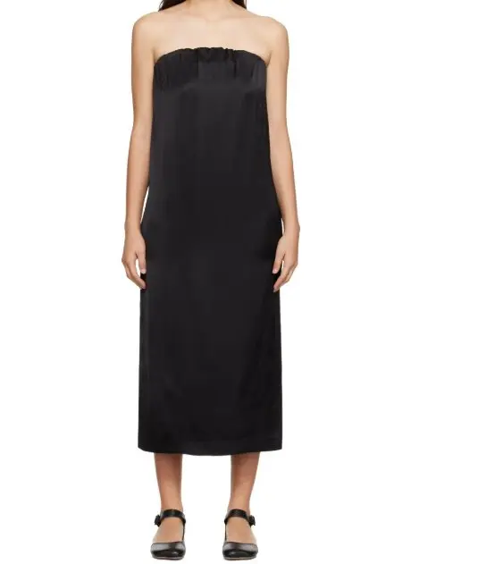 LOULOU STUDIO Strapless Satin Midi Dress
