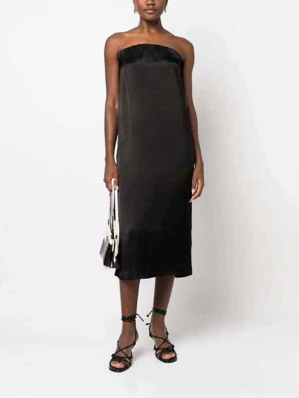 LOULOU STUDIO Strapless Satin Midi Dress