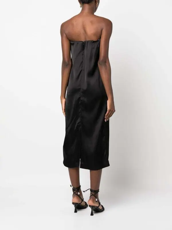 LOULOU STUDIO Strapless Satin Midi Dress