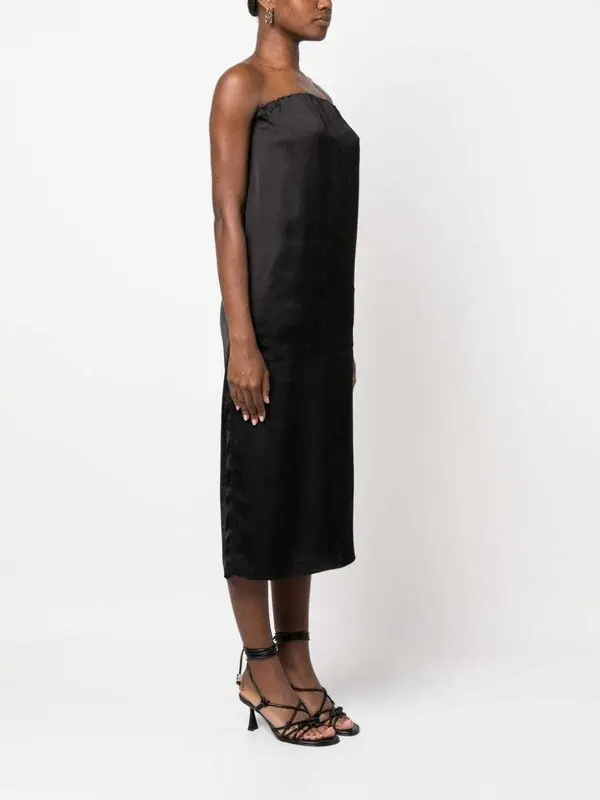 LOULOU STUDIO Strapless Satin Midi Dress