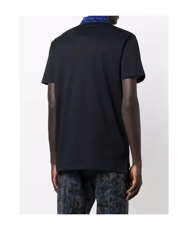 Versace Intarsia Logo Short-sleeved Polo Shirt