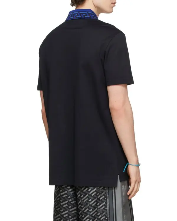 Versace Intarsia Logo Short-sleeved Polo Shirt