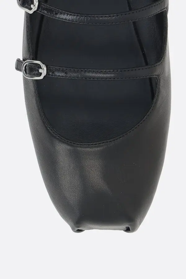 Alexander McQueen Buckled Straps Square-toe Ballerina Flats