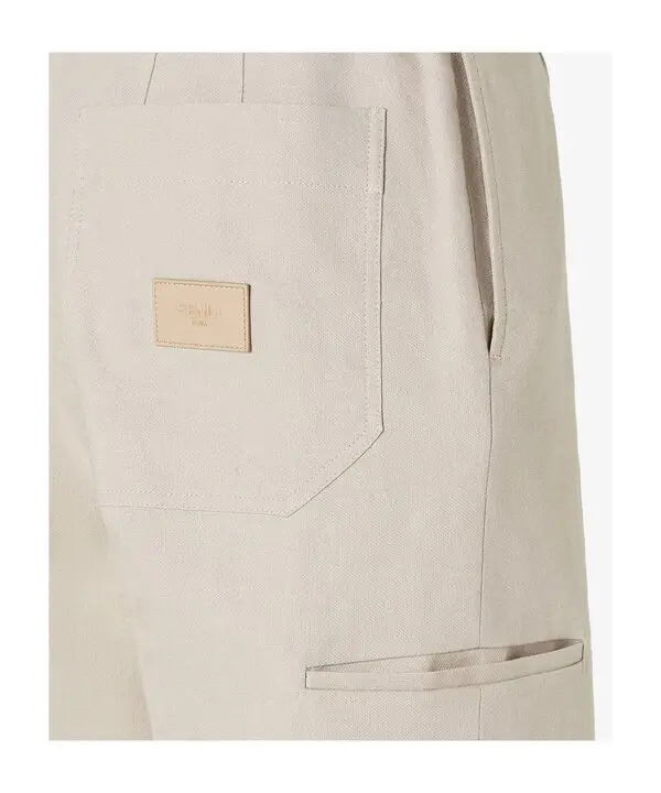 Fendi Straight-cut Pleated Bermuda Shorts - Beige