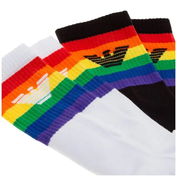Emporio Armani Eagle" Rainbow Stripe Socks 2 Pack