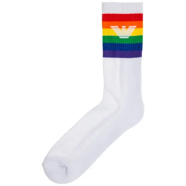 Emporio Armani Eagle" Rainbow Stripe Socks 2 Pack