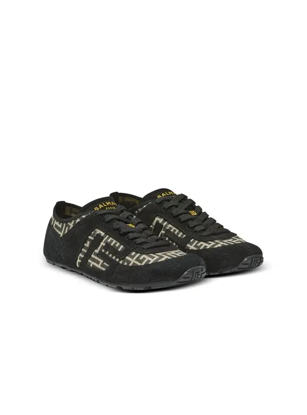 Balmain Racer Monogram Low-top Sneakers - Black