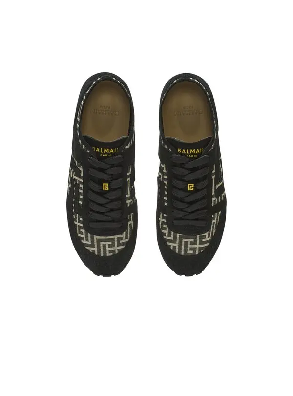 Balmain Racer Monogram Low-top Sneakers - Black