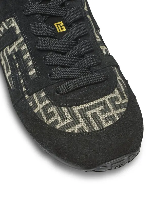 Balmain Racer Monogram Low-top Sneakers - Black