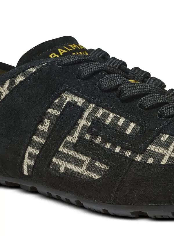 Balmain Racer Monogram Low-top Sneakers - Black