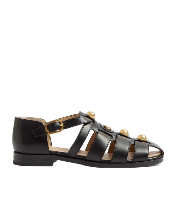 Valentino Garavani Vlogo Signature Embellished Fisherman Sandals