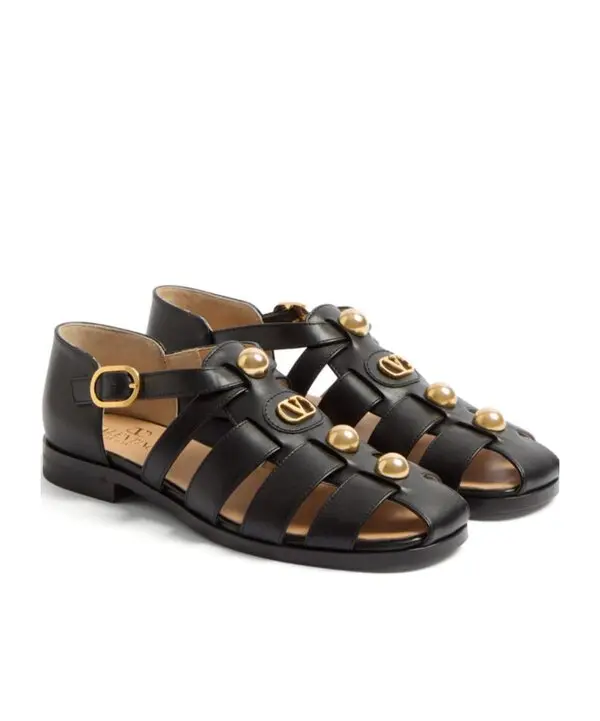 Valentino Garavani Vlogo Signature Embellished Fisherman Sandals