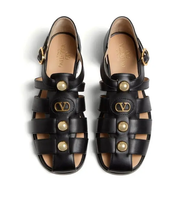 Valentino Garavani Vlogo Signature Embellished Fisherman Sandals