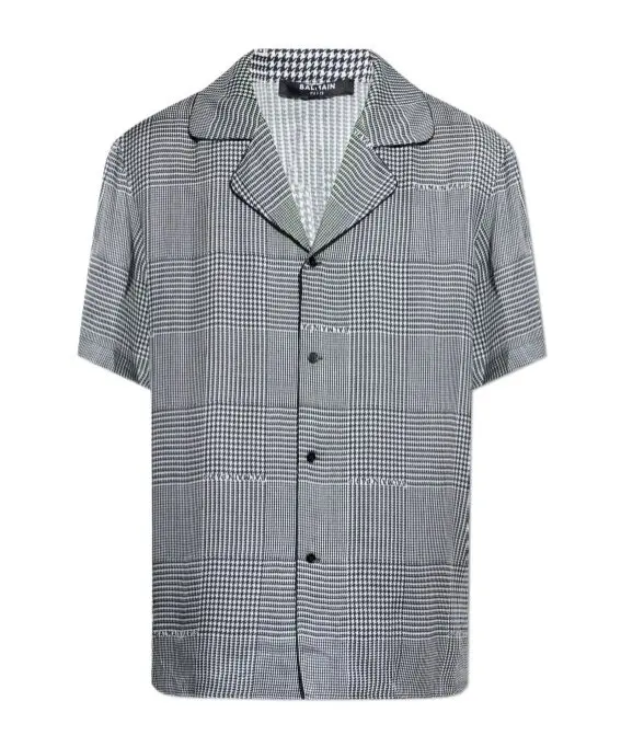 Balmain Houndstooth Short-sleeve Shirt