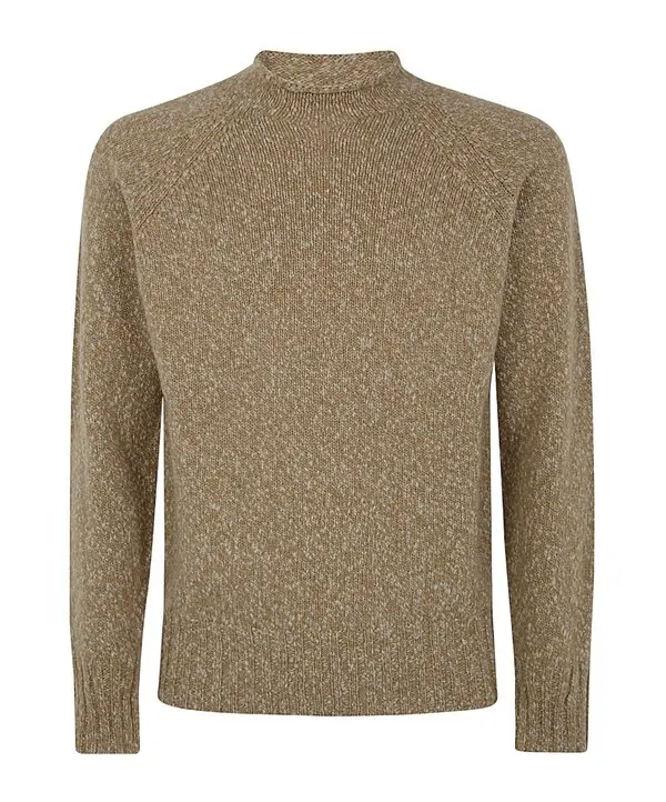 DRUMOHR Mélange Effect Ribbed Knit Pullover Sweater - Camel