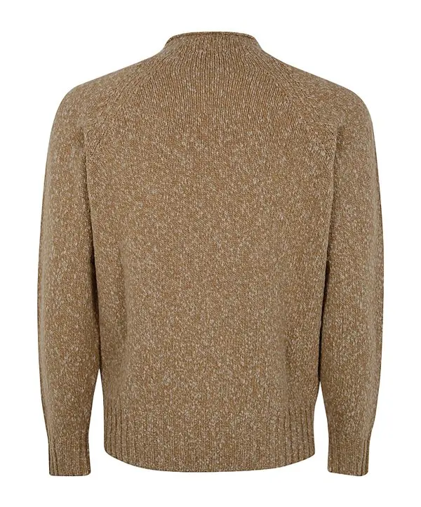 DRUMOHR Mélange Effect Ribbed Knit Pullover Sweater - Camel