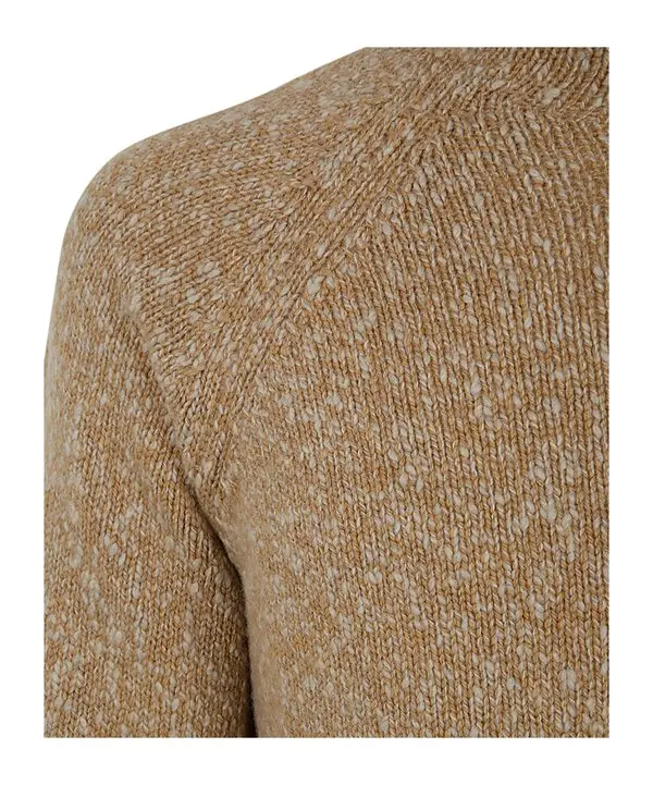 DRUMOHR Mélange Effect Ribbed Knit Pullover Sweater - Camel