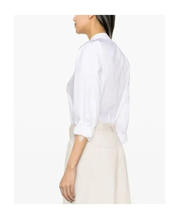 Brunello Cucinelli Embellished Curved Hem Shirt