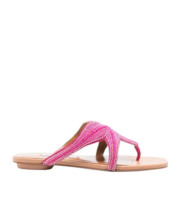 AQUAZZURA Embellished Flip-flop Sandals