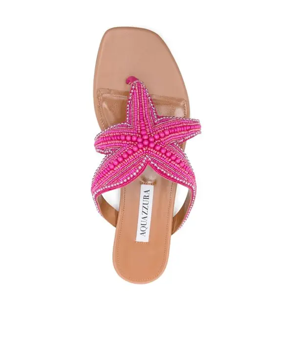 AQUAZZURA Embellished Flip-flop Sandals