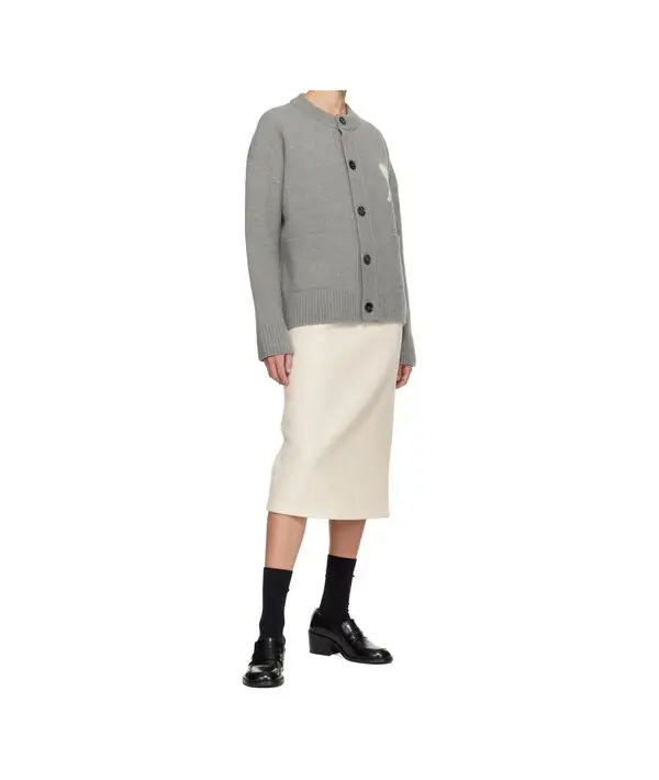 Ami De Coeur Alpaca Wool Cardigan - Grey