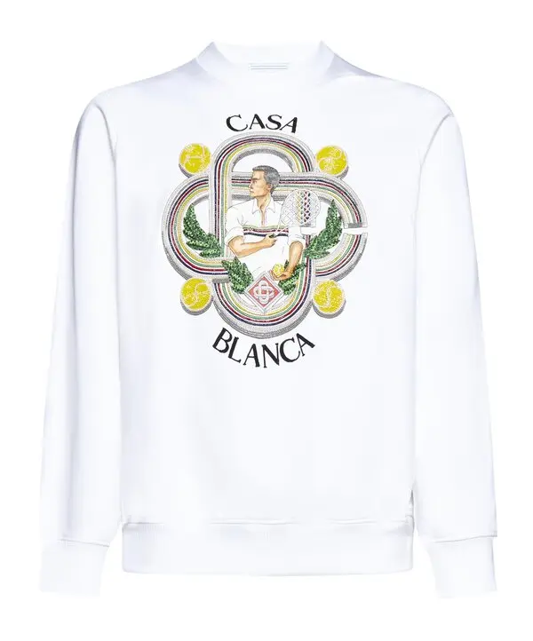 Casablanca Le Joueur Crewneck Sweatshirt - White