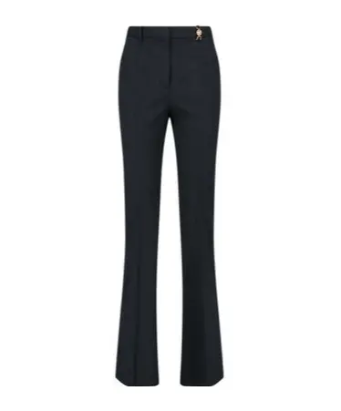 Versace Medusa Plaque Pleated Trousers - Black