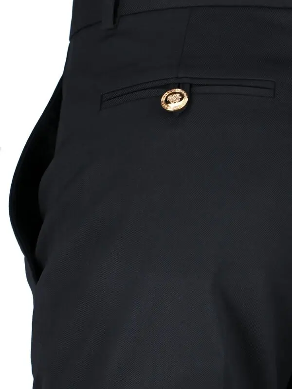 Versace Medusa Plaque Pleated Trousers