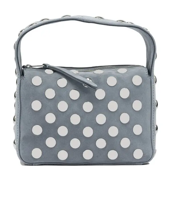 Khaite Elena Zipped Small Tote Bag With Stud Embellishments - Blue