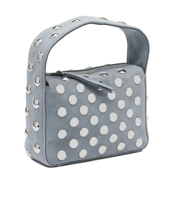 Khaite Elena Zipped Small Tote Bag With Stud Embellishments - Blue