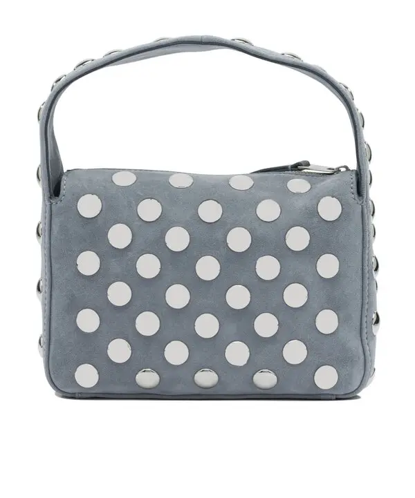 Khaite Elena Zipped Small Tote Bag With Stud Embellishments - Blue