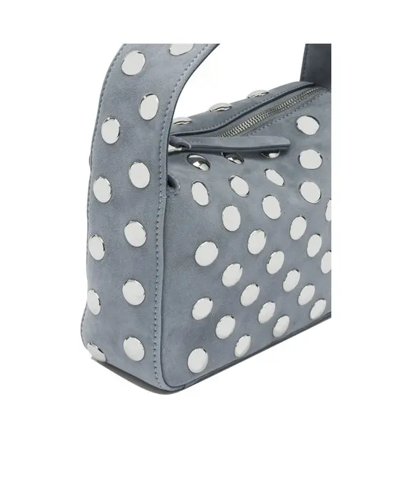 Khaite Elena Zipped Small Tote Bag With Stud Embellishments - Blue