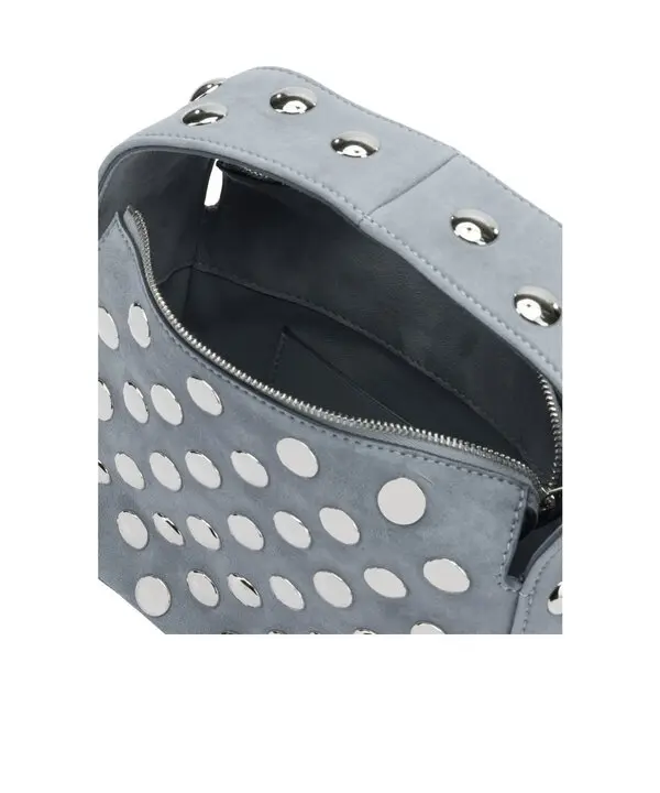 Khaite Elena Zipped Small Tote Bag With Stud Embellishments - Blue