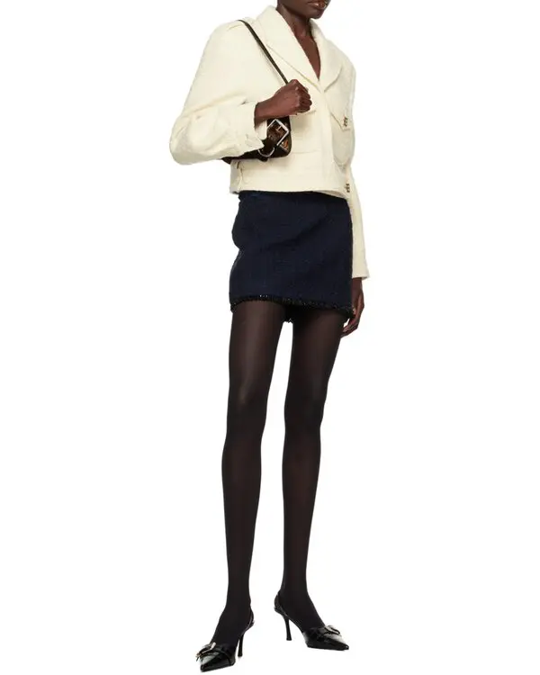 Givenchy 4g Plaque Tweed Cropped Jacket