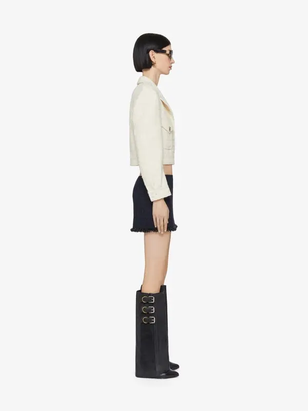 Givenchy 4g Plaque Tweed Cropped Jacket