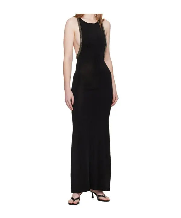 AYA MUSE Sleeveless Maxi Dress With Sequined Armhole Details