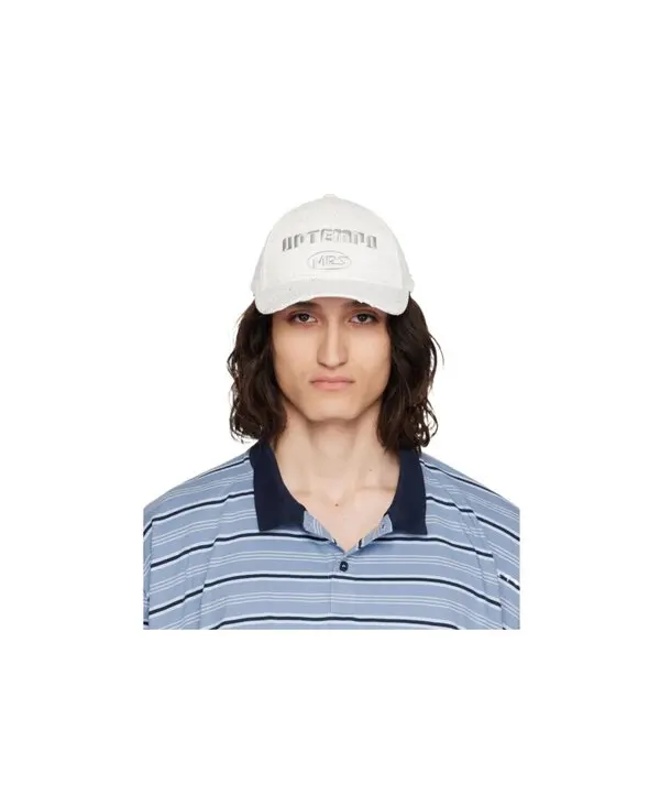 Martine Rose Rolled Distressed Cap - White