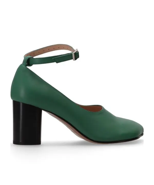 NICCOLO PASQUALETTI Block Heel Ankle Strap Pumps - Green
