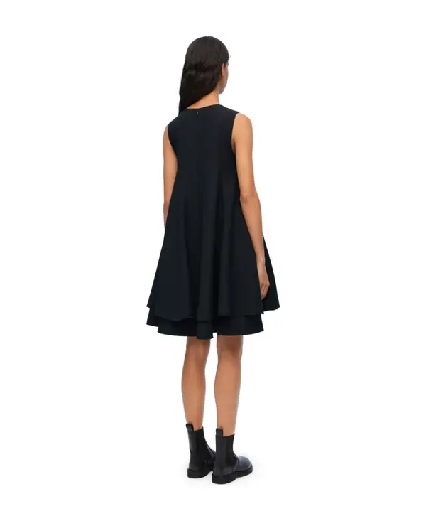 Loewe Double Layer Dress With Anagram Embossing